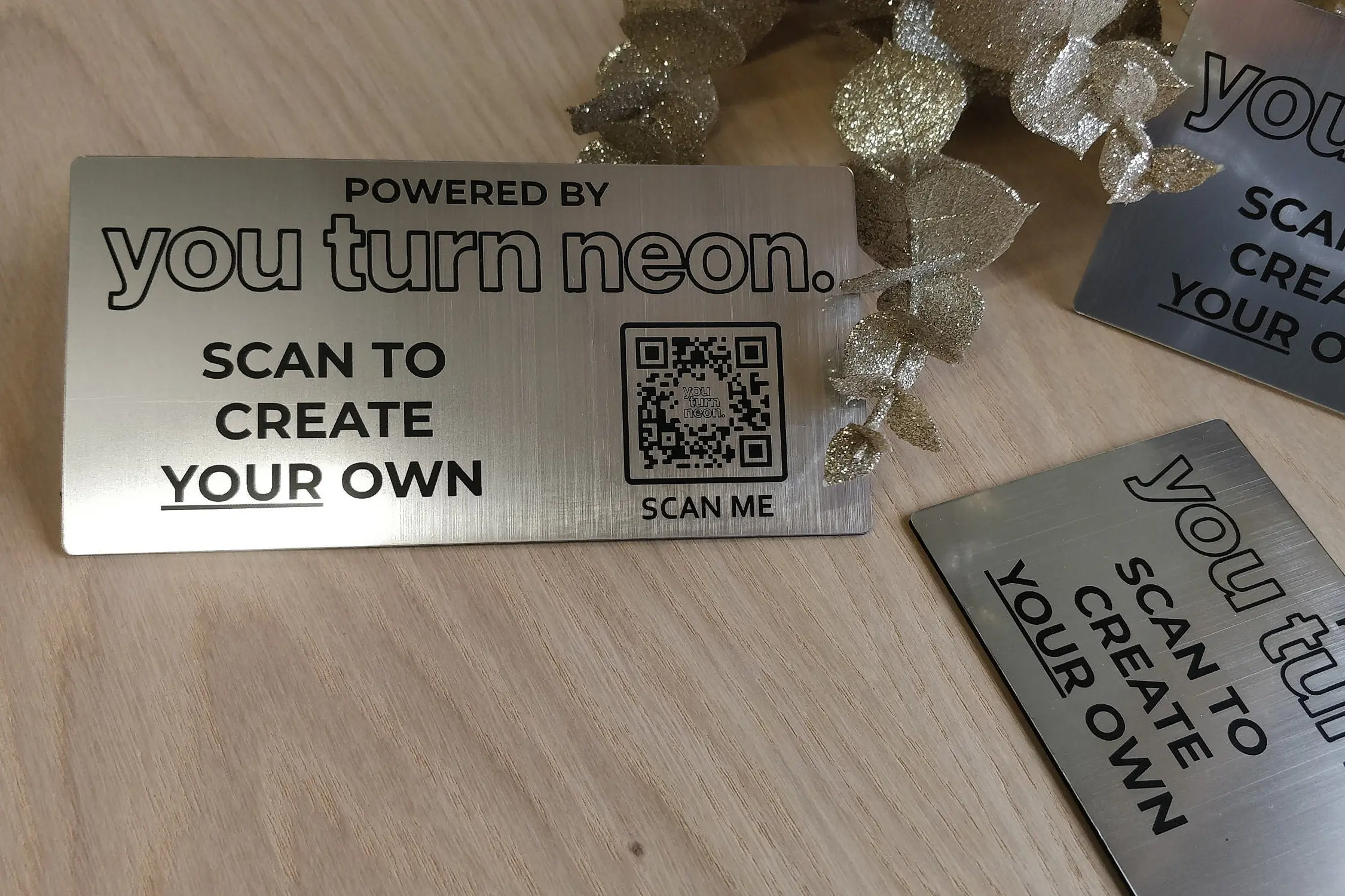 Personalised Plaque with QR Code, Laser Engraved, 150mm x 75mm ...