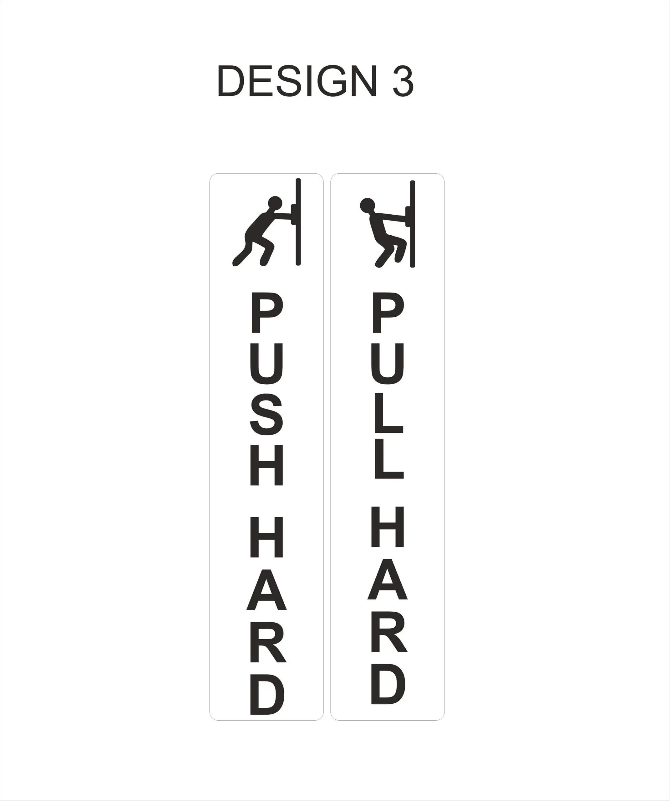 Push and Pull Hard 12" x 2.5" Front Door Sign Laser Engraved Sticker ...