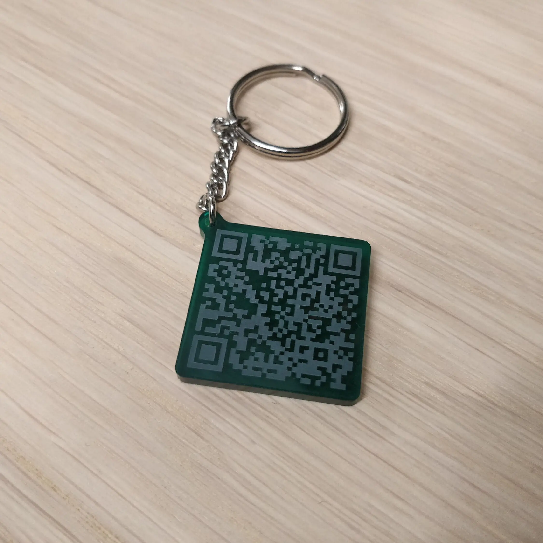 30mm Acrylic Keyring Custom QR Code Laser Engraved Fob, Keychains, Tags ...