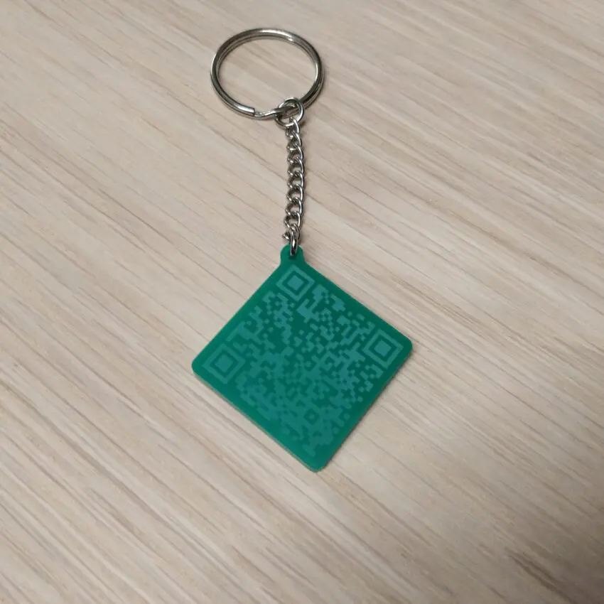 30mm Acrylic Keyring Custom QR Code Laser Engraved Fob, Keychains, Tags ...