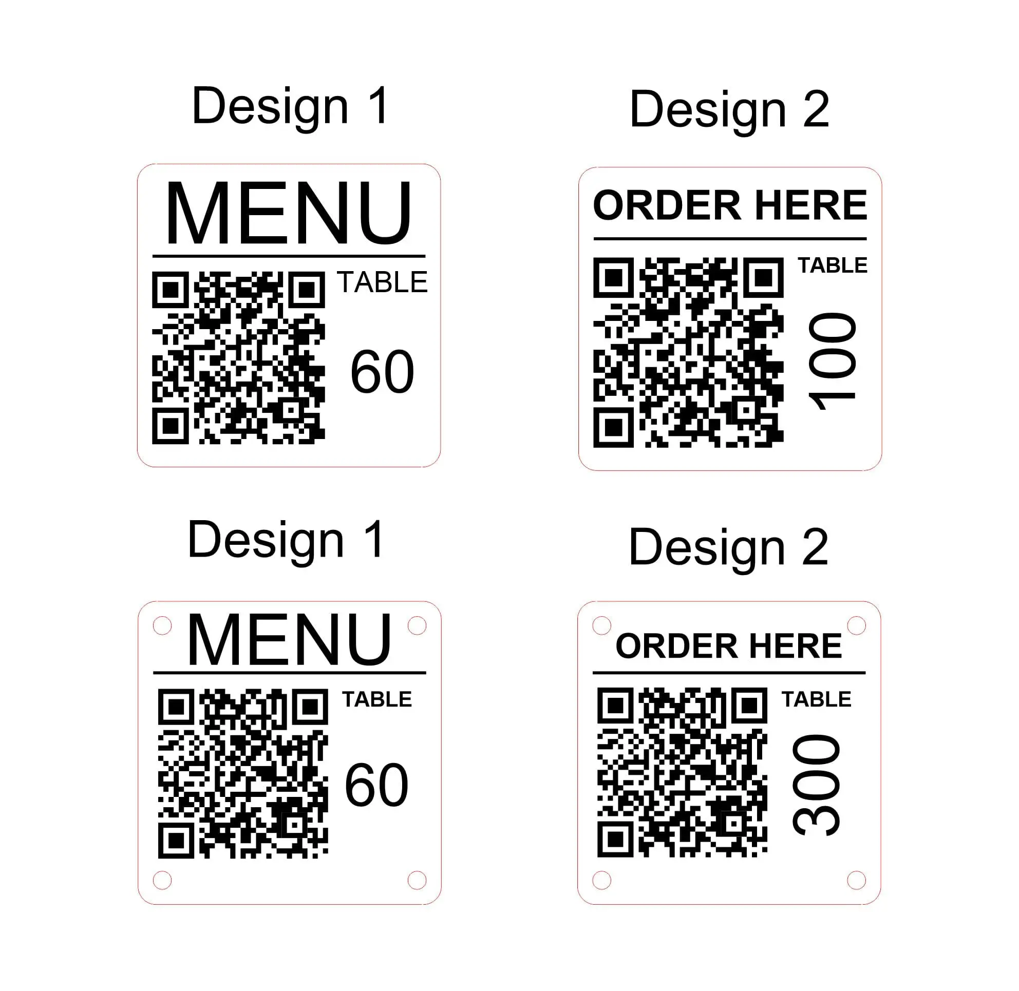 50mm square Metal QR Code Laser Engraved Tags, Scan to order Tags, Bar ...