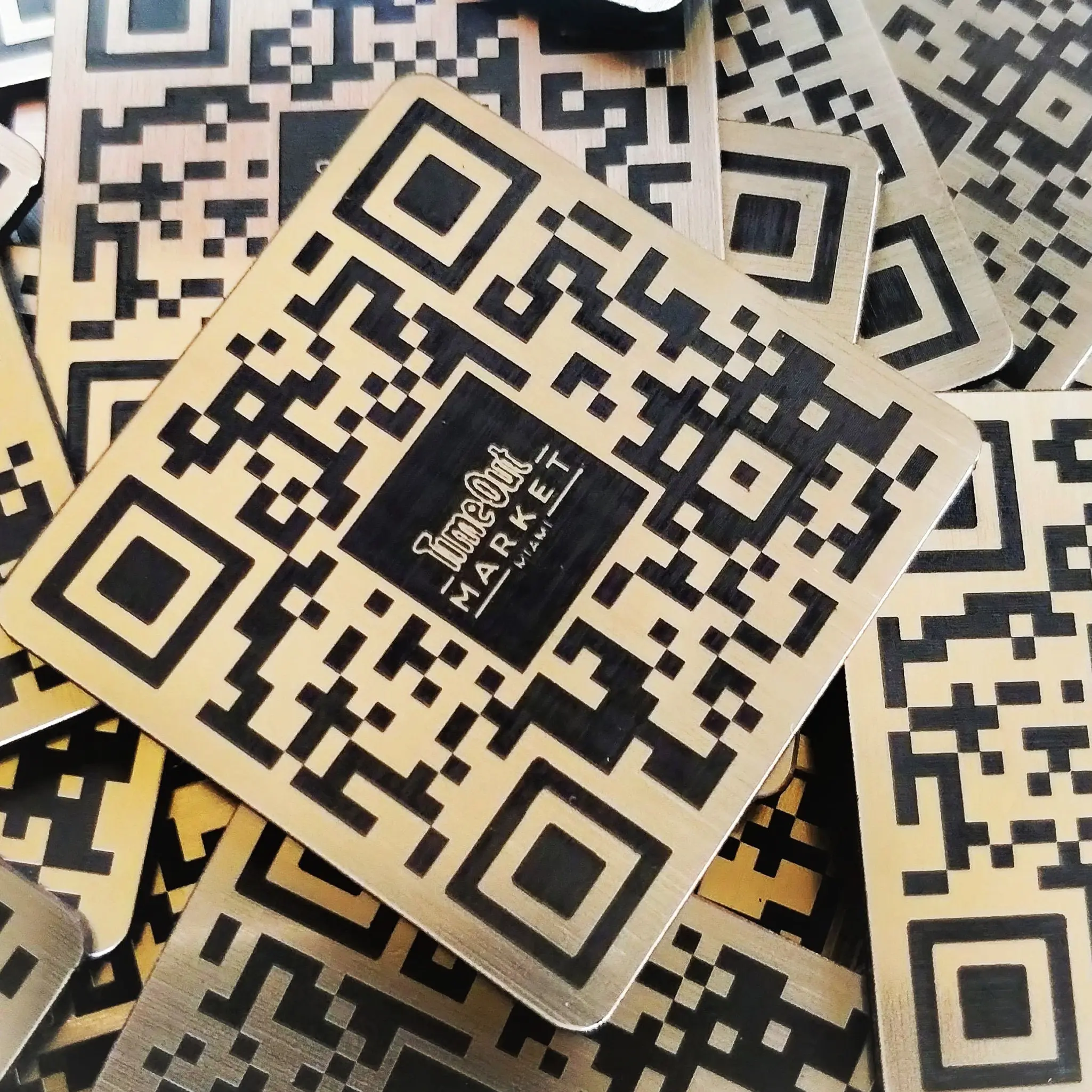 QR Code Custom Laser Engraved Tag, 76mm square, 3in, Table, Tags, Disc ...