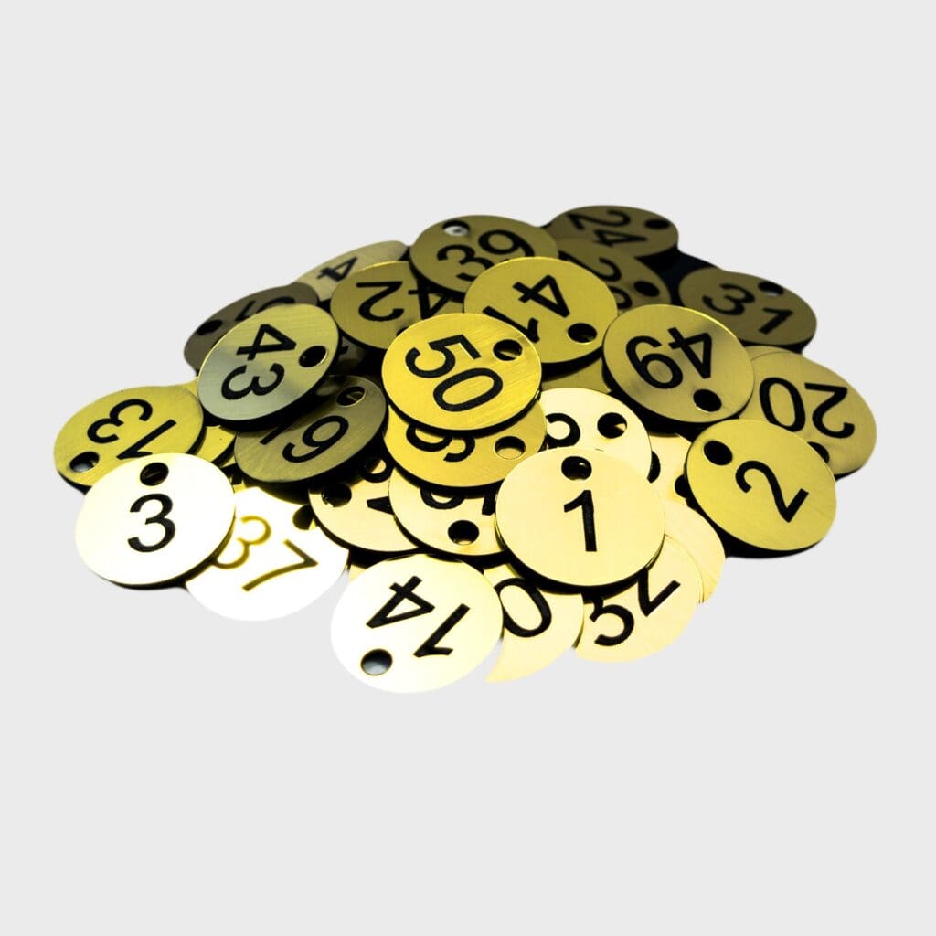 Set of 50x3cm Laser Engraved Number Discs, Table, Tags, Locker ...